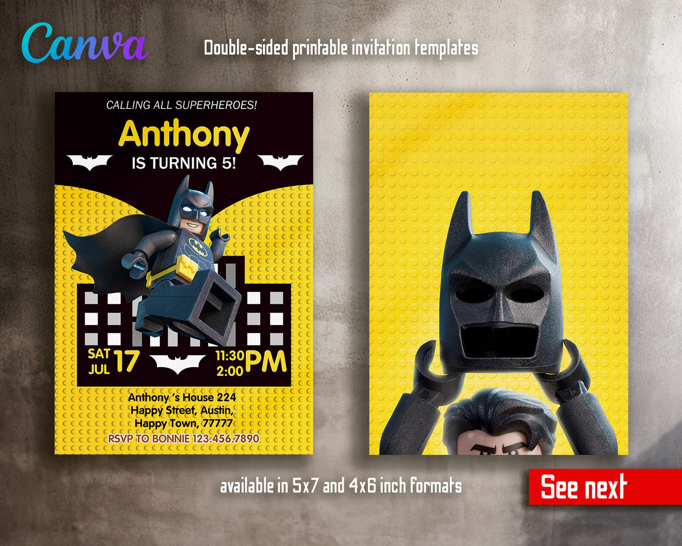 Lego customizable invite template boy | instant download | Share or ...