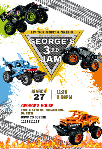 Monster Jam customizable invite template boy | instant download | Share ...
